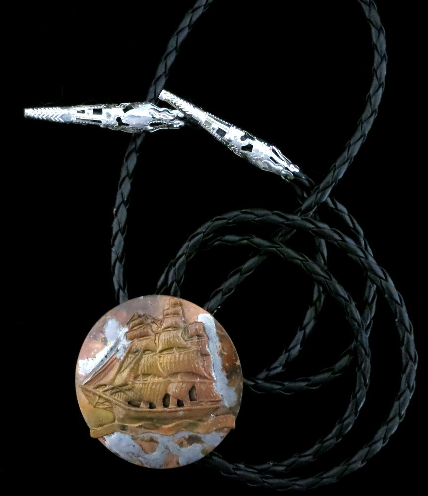 Handmade Bolo Schooner, Ship, Boat, Sea, Ocean Bolo Tie 2 layers Copper ...
