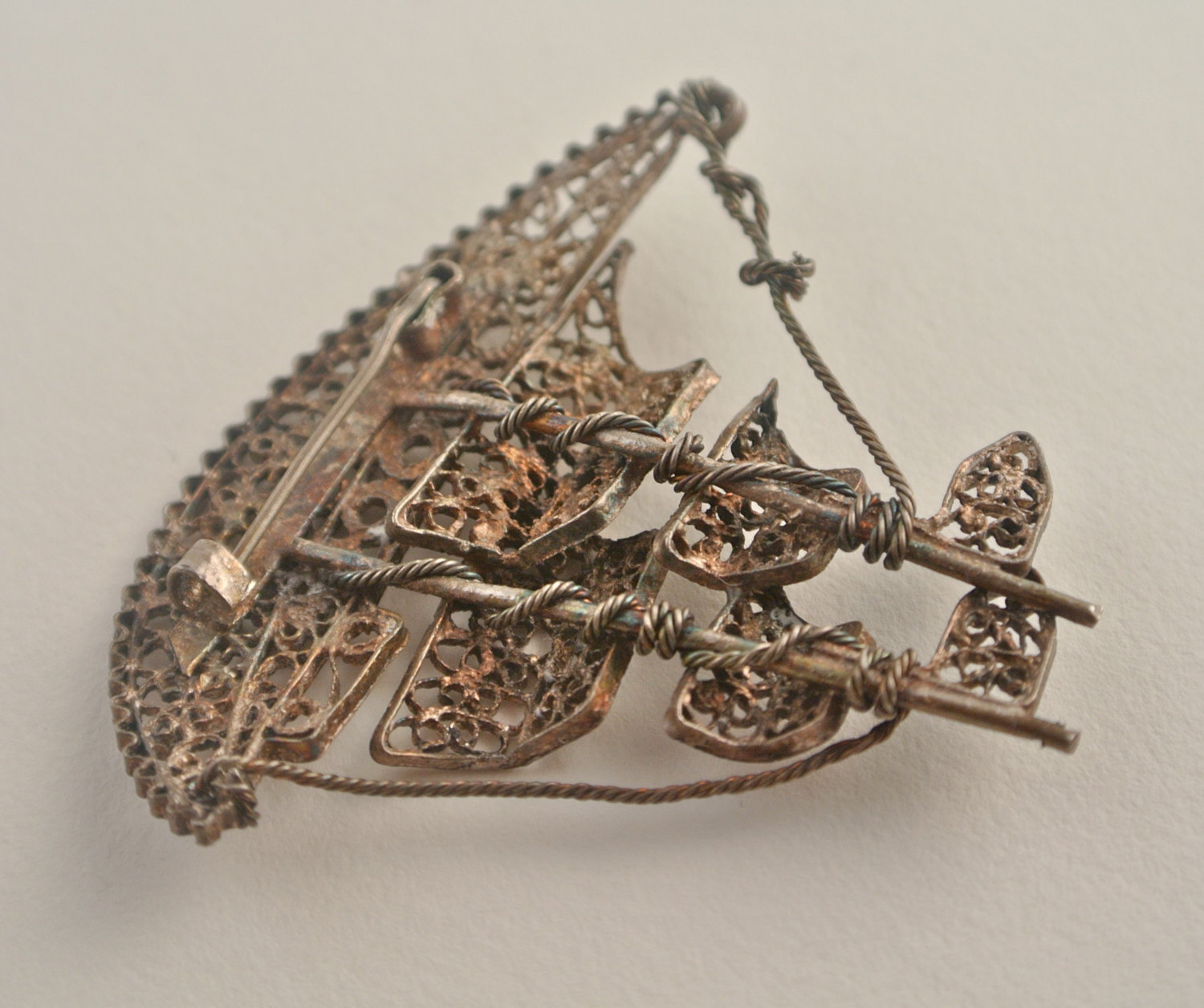 Sterling Silver Filigree Ship Brooch. – Schooner Chandlery