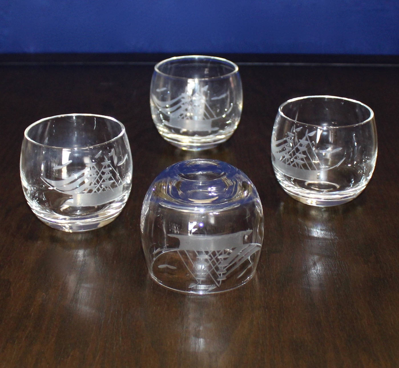 Handsome Vintage, Set of 4, Javit Clipper Collection, Roly Poly Glasses ...