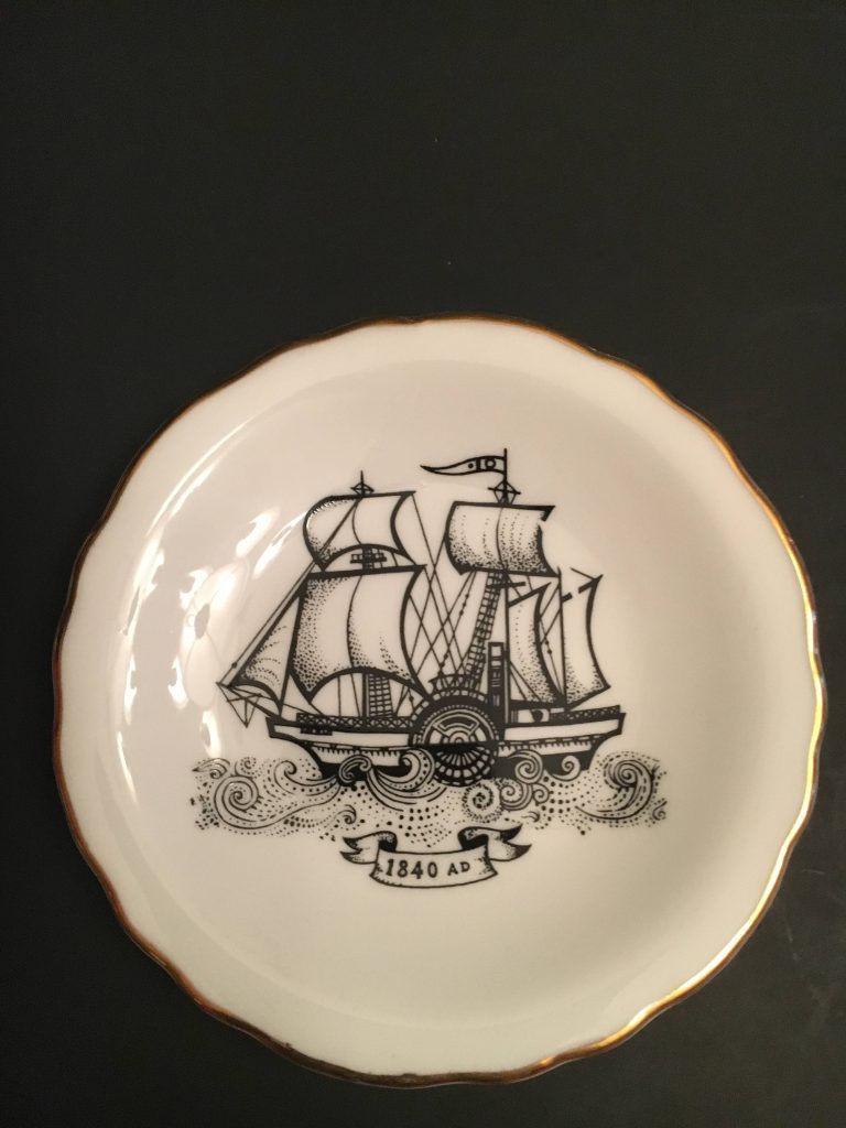 SHIP SEA PLATES - Royal Grafton - cocktail schooner plates - gold ...