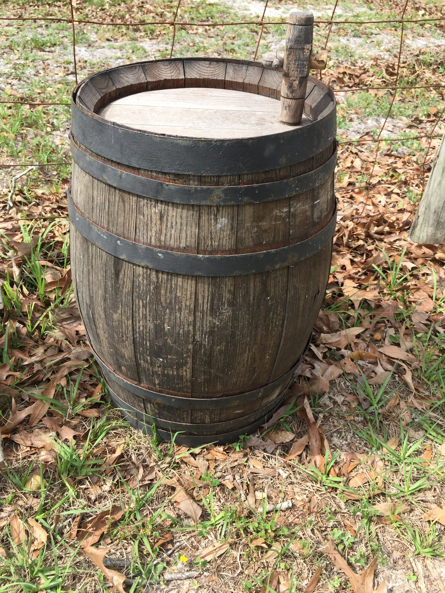 Antique water barrel, wood barrel, keg, unique table, boho decor ...