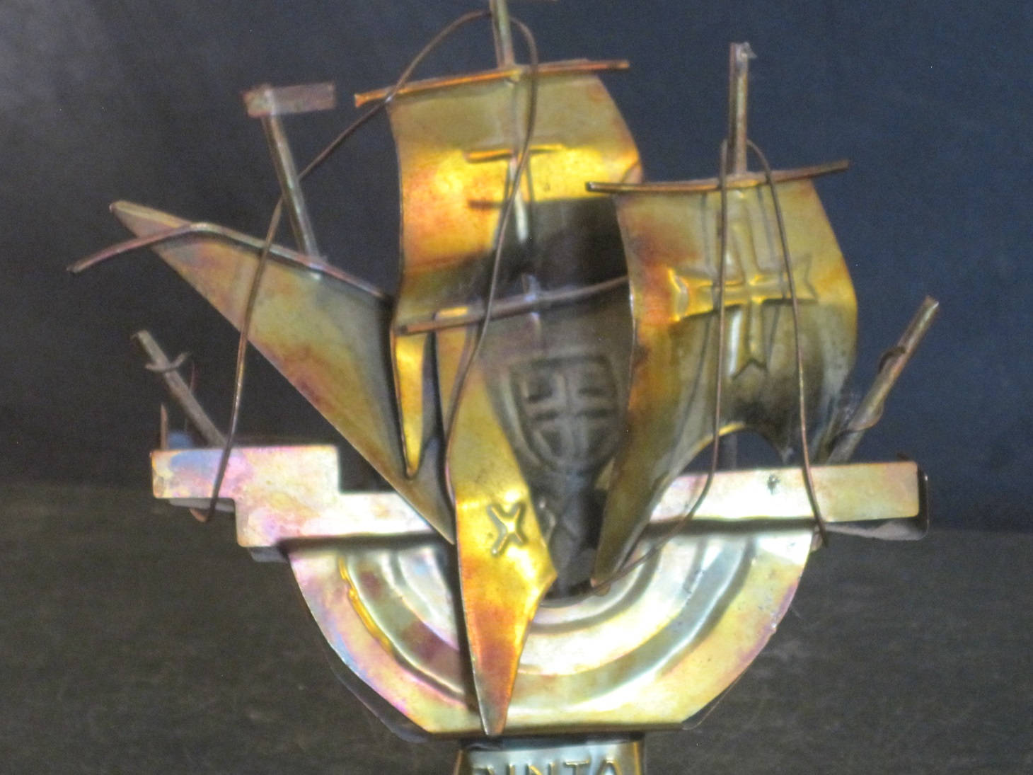 Small Vintage Metal Sailing Ship – Schooner Chandlery