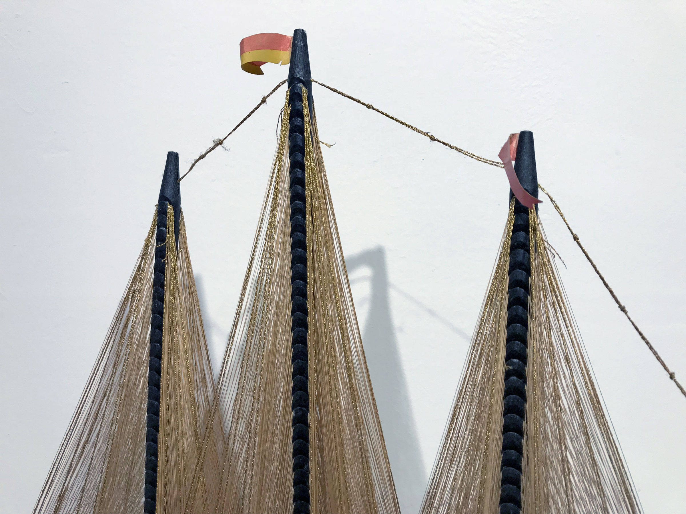 Vintage Brutalist String Art Model Sailing Ship | Schooner Chandlery