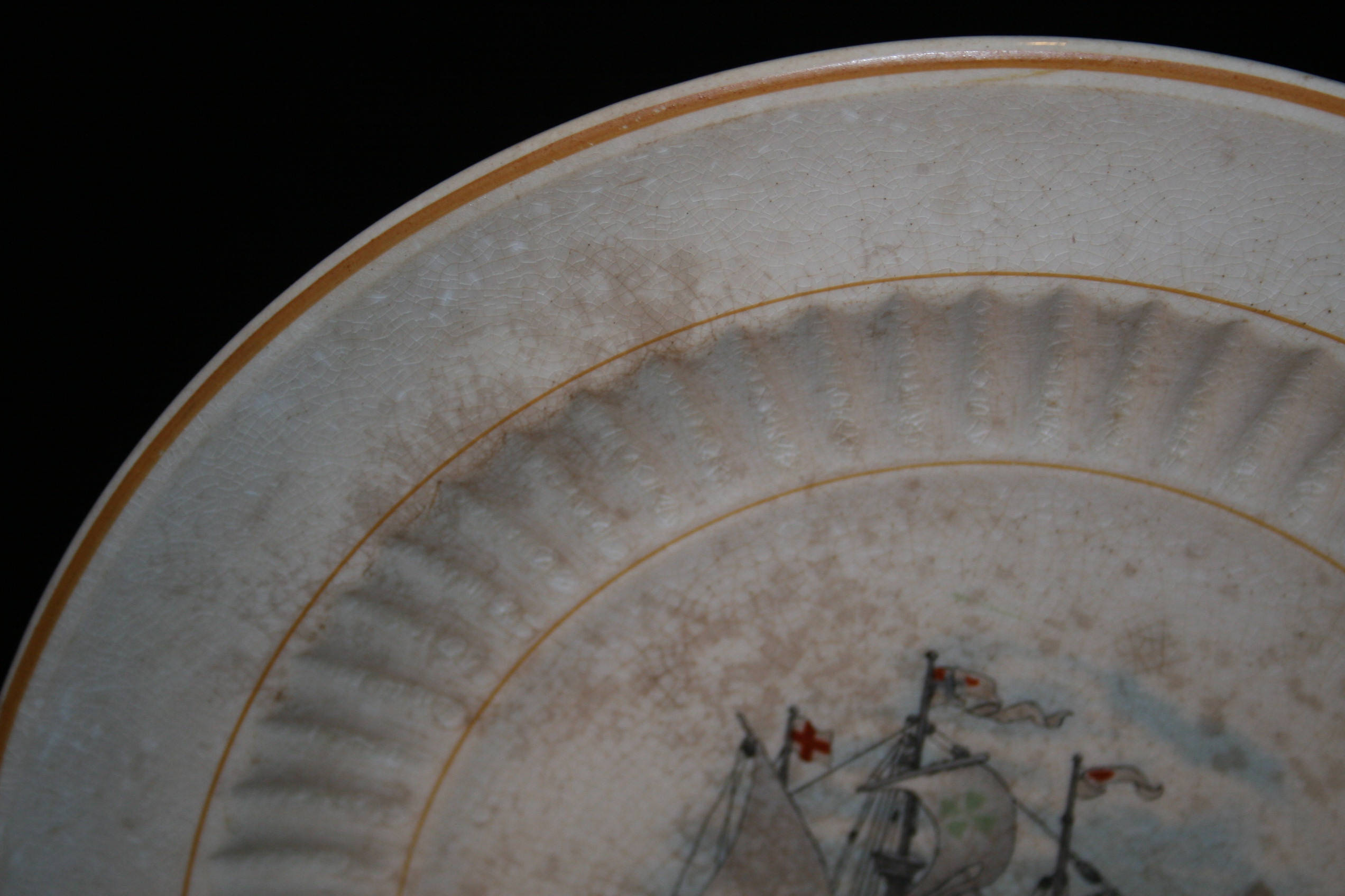 Vtg KT & K Knowles Taylor and Knowles Pottery Co China Plate Ship ...