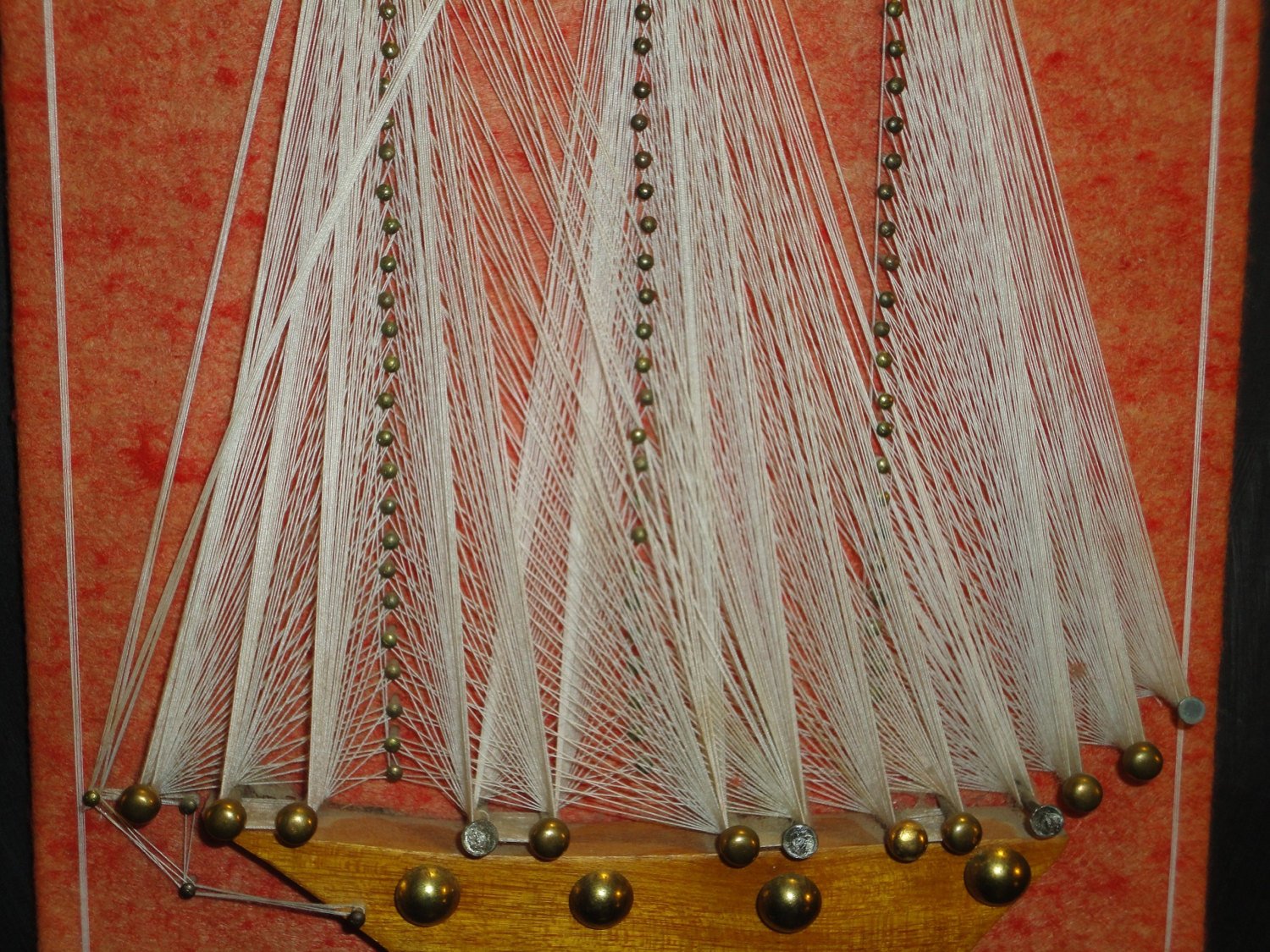Vintage String Art Wall Hanging-Nautical-Boat-String and Nail Art ...