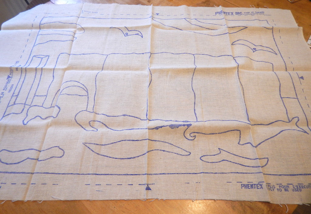 1970s Phentex Printed Punch Needle Embroidery Canvas Rug-Wall Hanging 2 ...