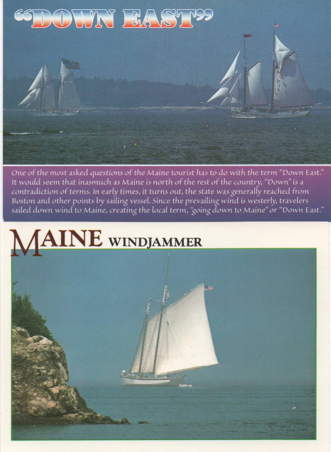 Maine Schooners Postcards, "Lewis R. French" Windjammer, Down East ...