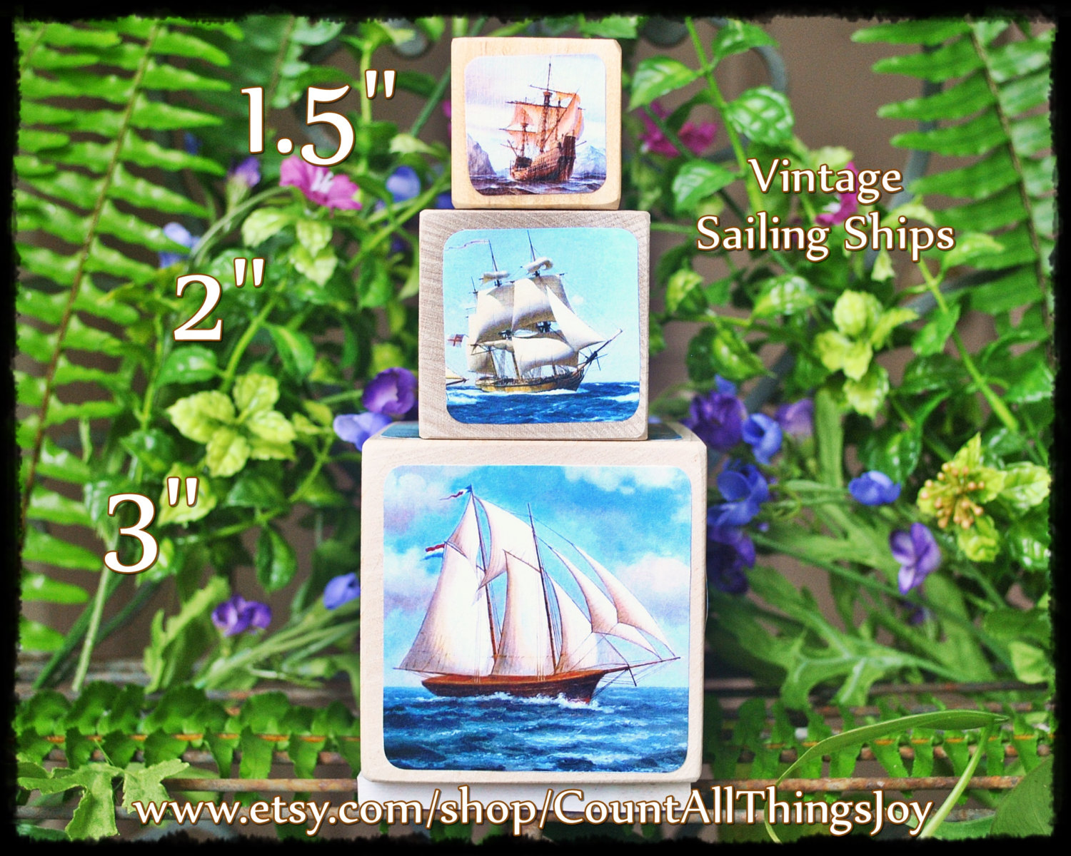Personalized SAILING SHIPS, Storybook Wooden Blocks, for Nursery Decor ...