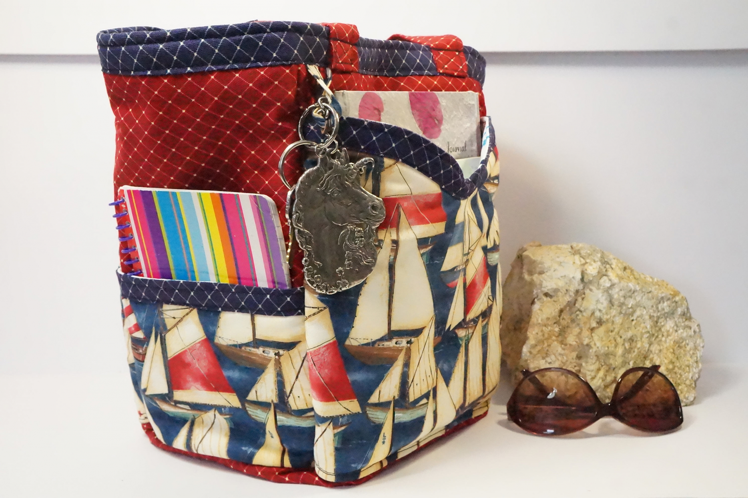 Nautical Tote/Sail Boat Tote/Sailing Tote/Tote With Pockets/Ship Tote ...