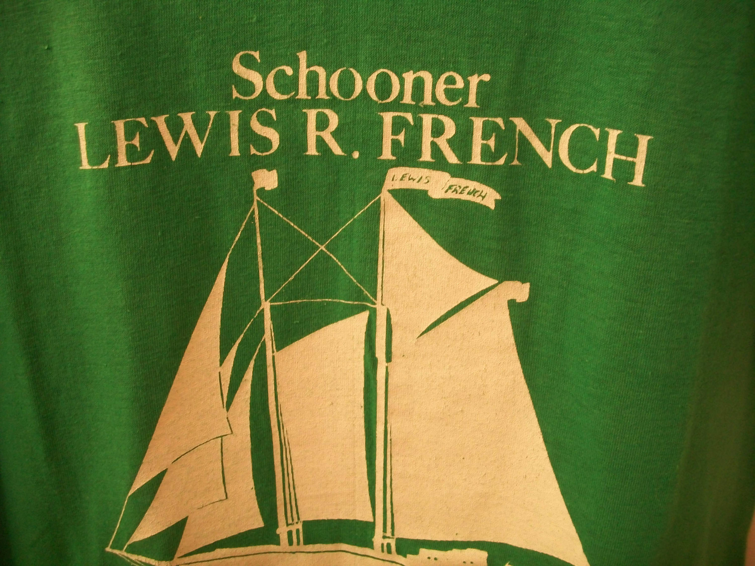 Vintage 80s Sailing T tee Shirt Small Lewis R. French Schooner Rockland ...