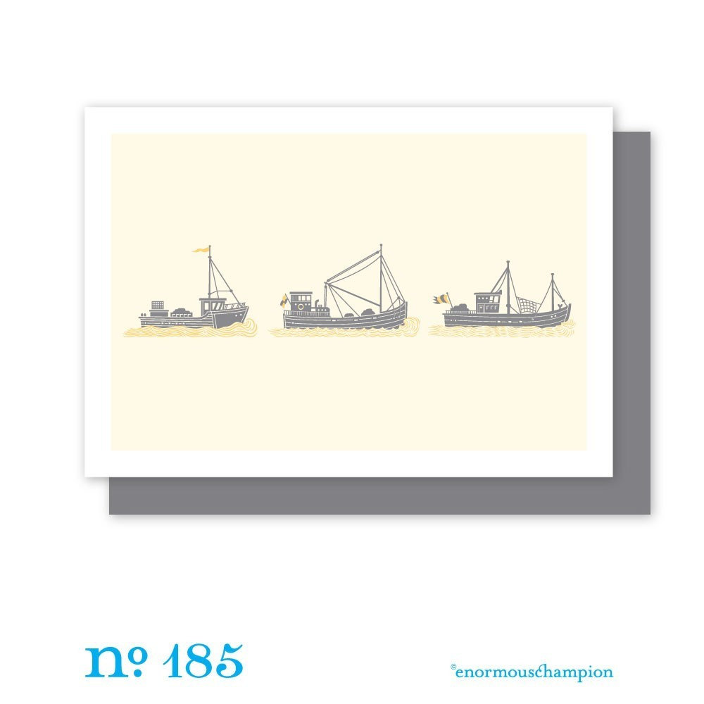 Boats Card Pack (6 fold-over cards with matching envelopes) | Schooner ...