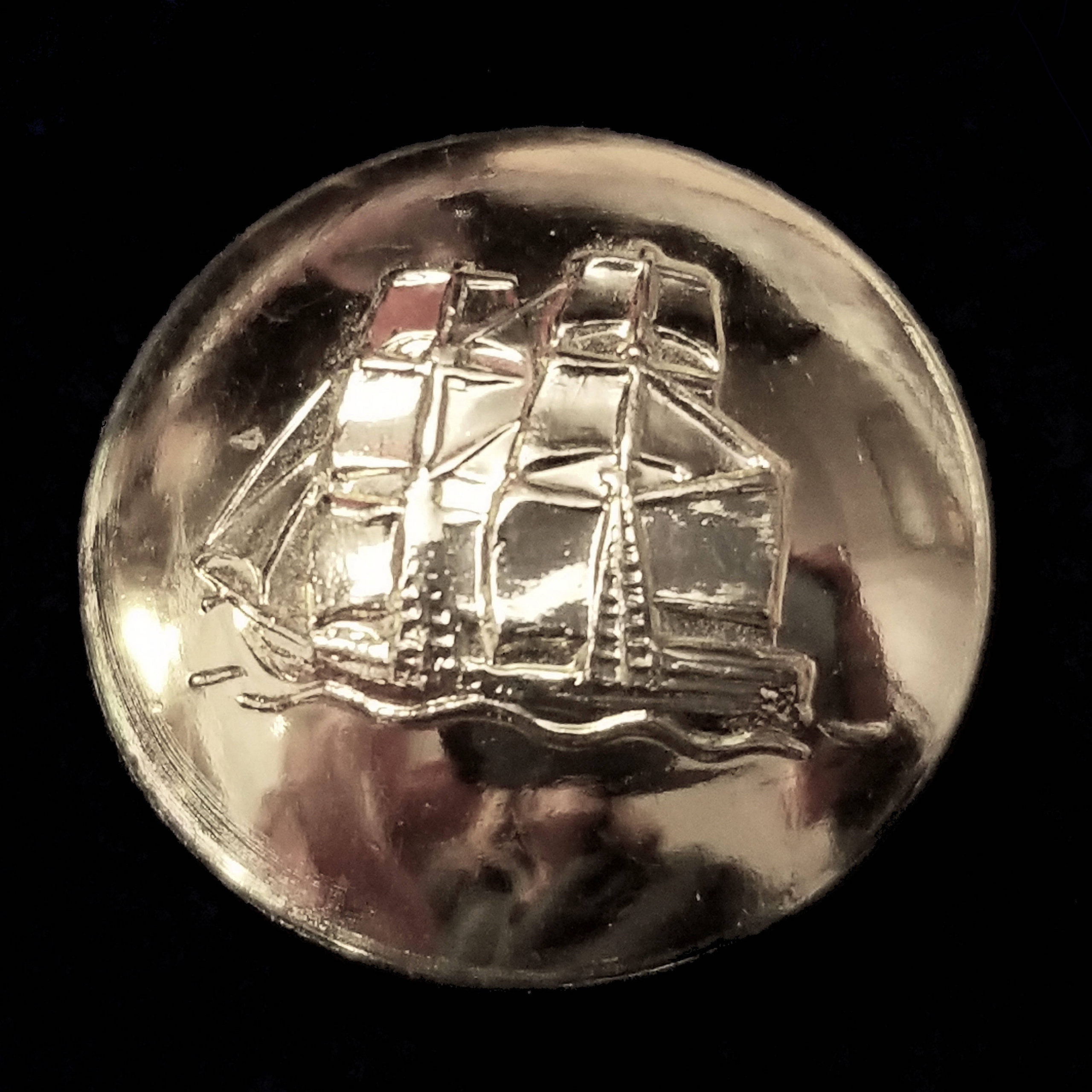 Vintage gold blazer buttons, schooner ship, 7 LBB mens sport coat ...