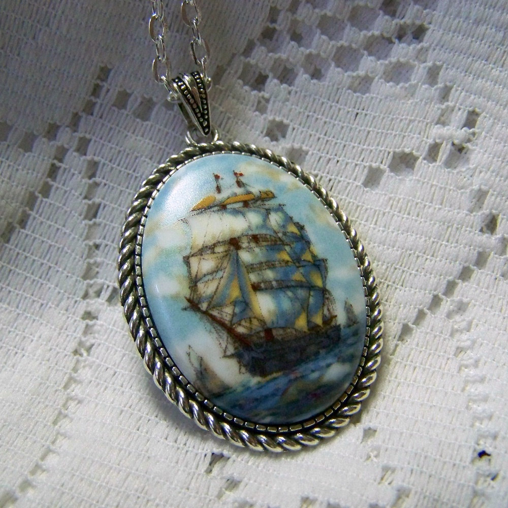 Windjammer Jewelry, Full Sail Clipper Ship, Nautical Schooner, Tall ...