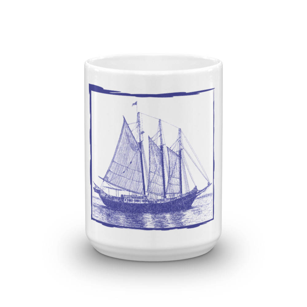 Schooner in Blue Mug | Schooner Chandlery