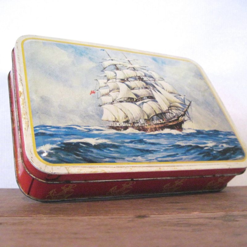 ocean schooner, vintage 1960s BENSONS assorted candies tin - sailboat ...