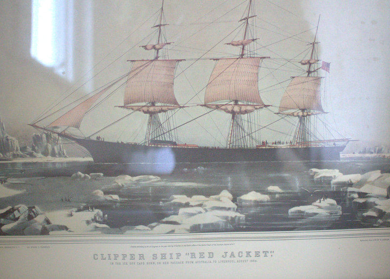 Red Jacket Framed Color Plate of 1800's Schooner Ship | Schooner Chandlery