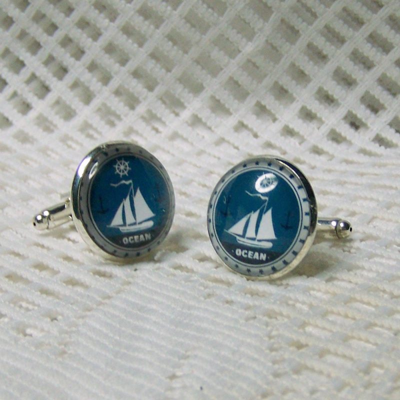Sailboat Cuff Links, Sailing Ship Cuff Links, Nautical, Tall Ship ...