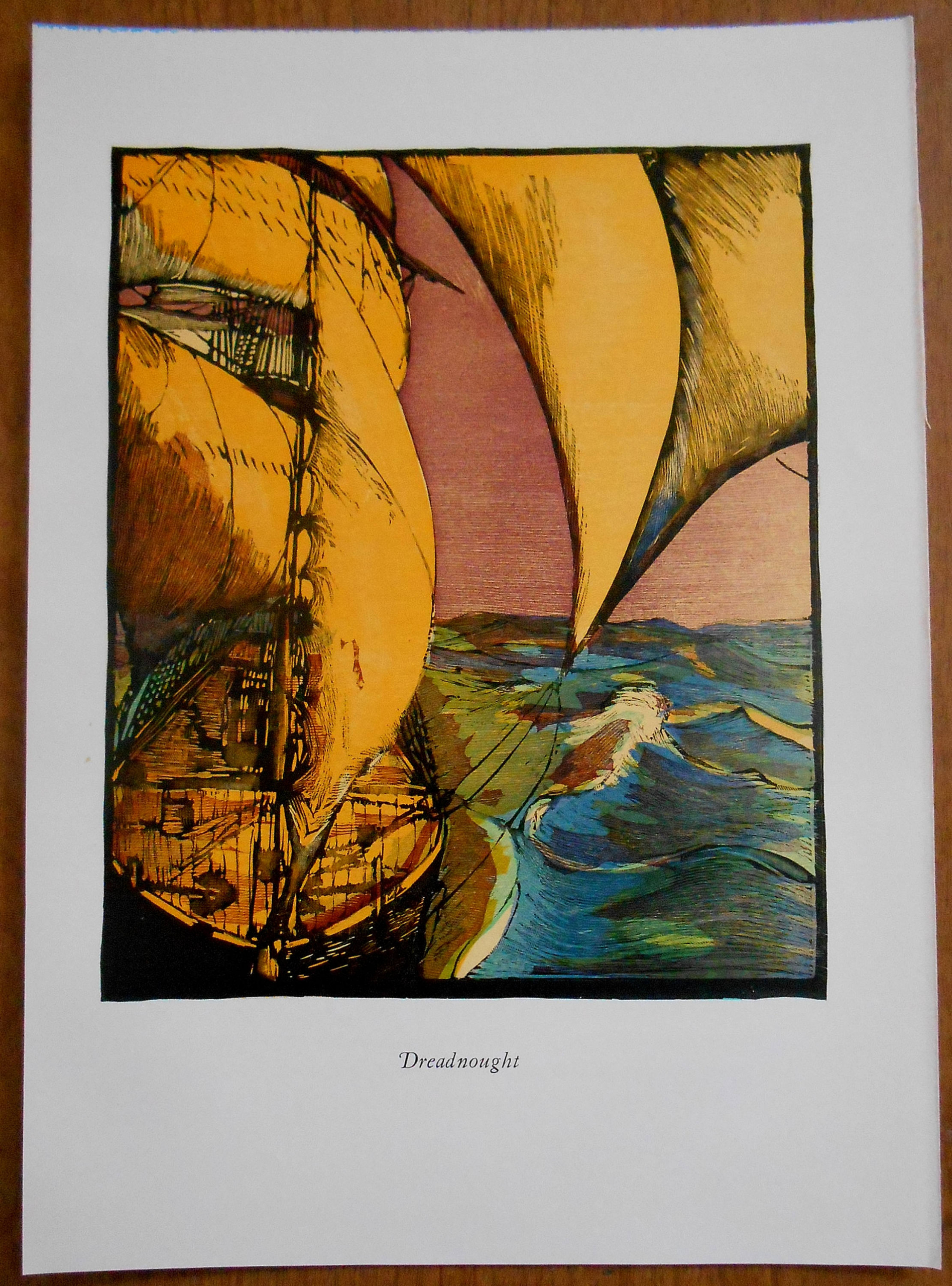 Clipper Ship DREADNOUGHT, nautical art print, 1936 Vintage Wood ...