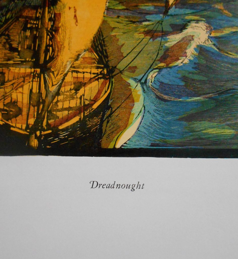 Clipper Ship DREADNOUGHT, nautical art print, 1936 Vintage Wood ...