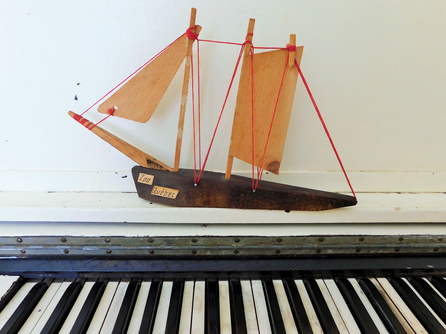 1960's, Hand Crafted, Boat, Quebec Zoo Souvenir, Wooden Schooner ...