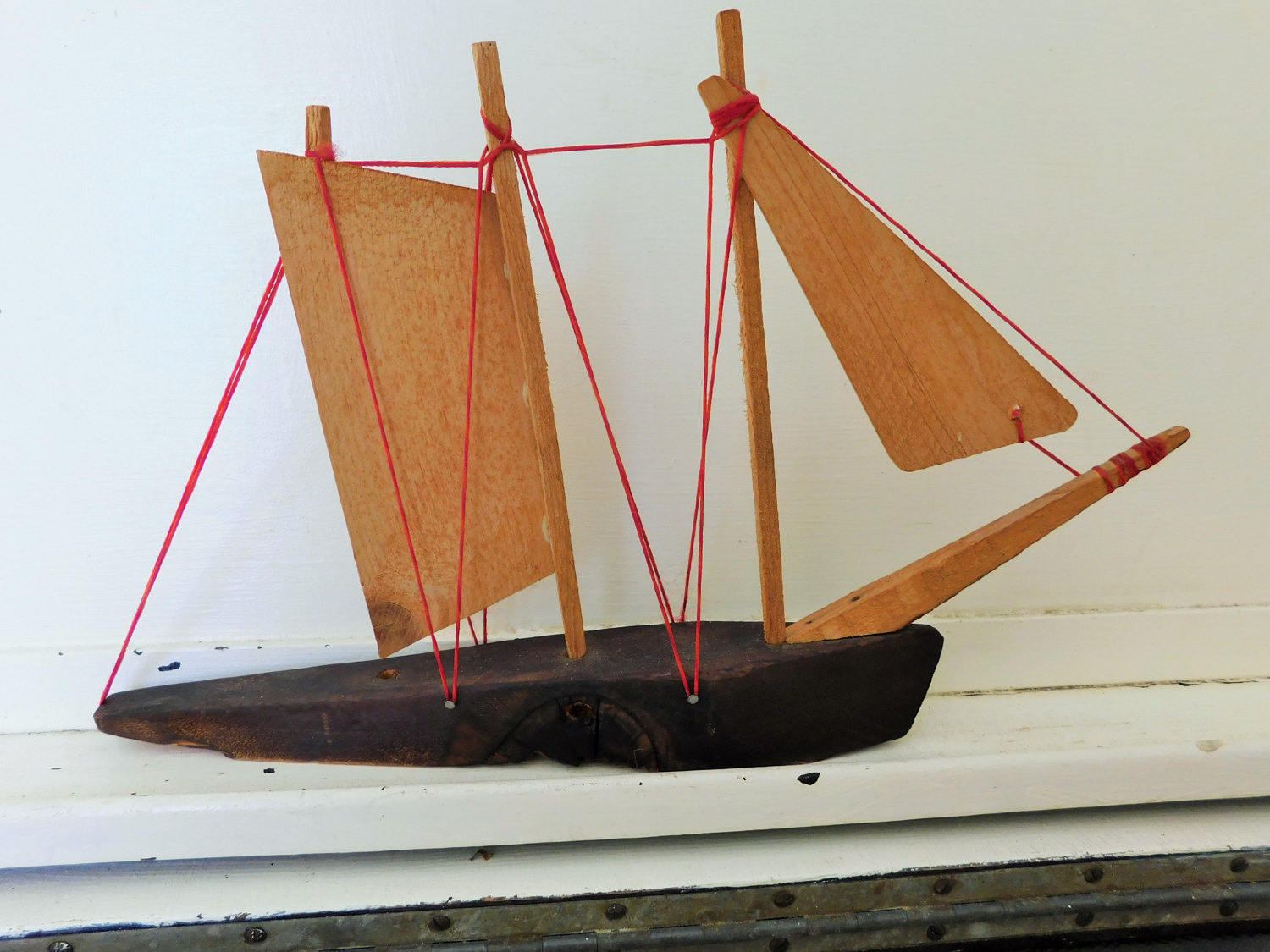 1960's, Hand Crafted, Boat, Quebec Zoo Souvenir, Wooden Schooner ...