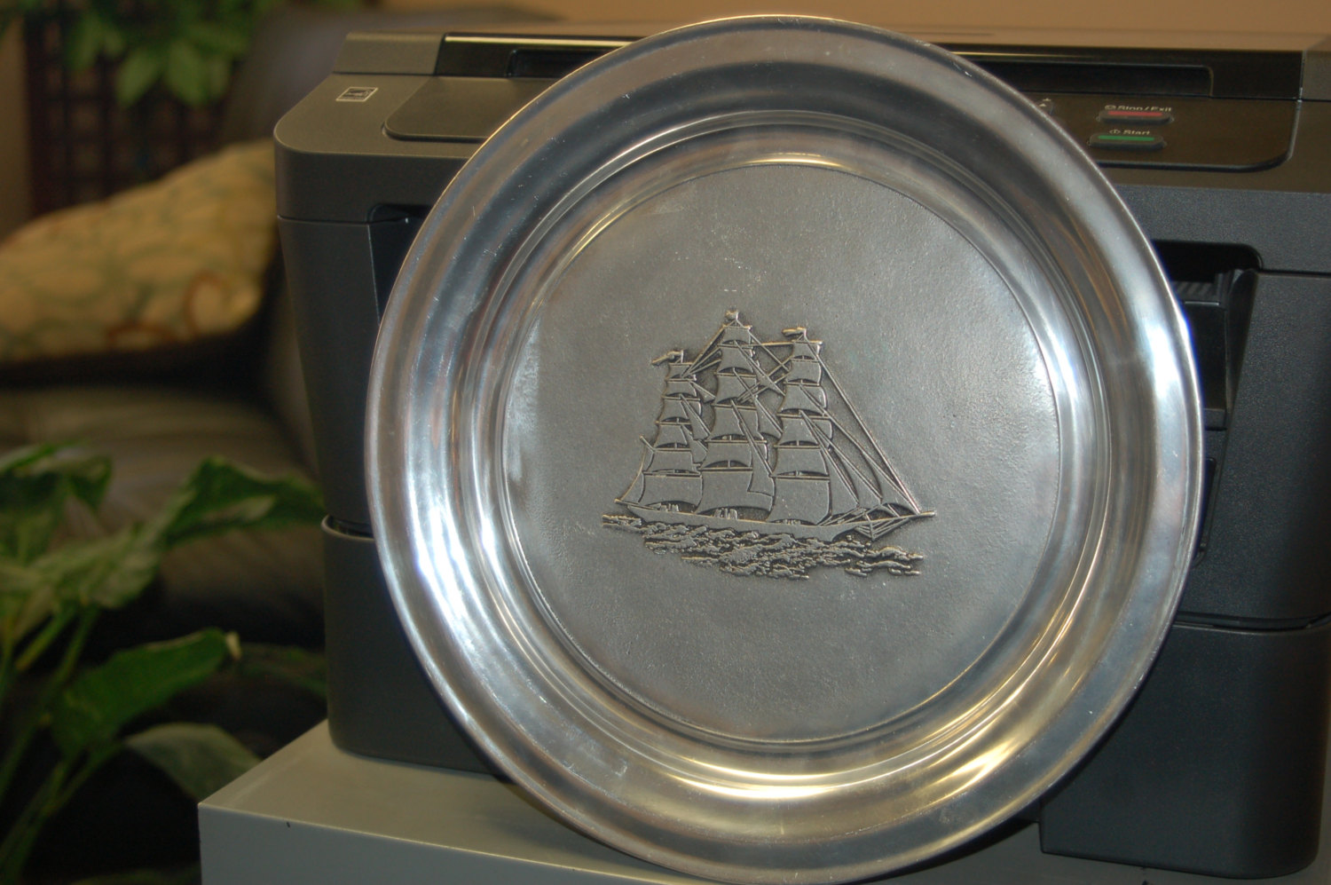 Wilton - Columbia PA USA Pewter Sailing Ship Plate - Nice Vintage ...