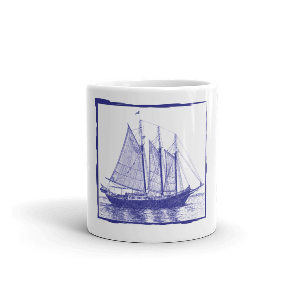 Schooner in Blue Mug | Schooner Chandlery
