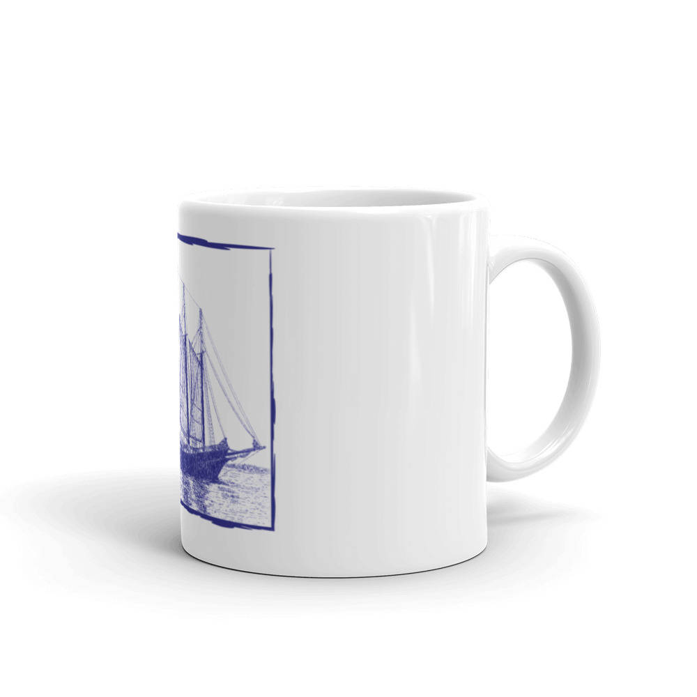 Schooner in Blue Mug | Schooner Chandlery