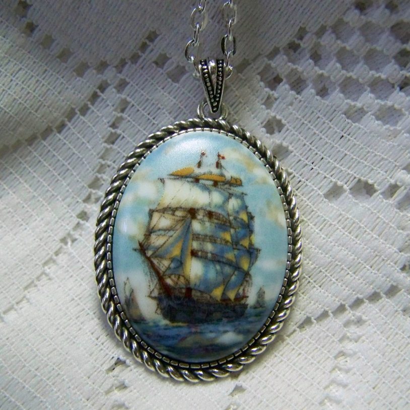 Windjammer Jewelry, Full Sail Clipper Ship, Nautical Schooner, Tall ...