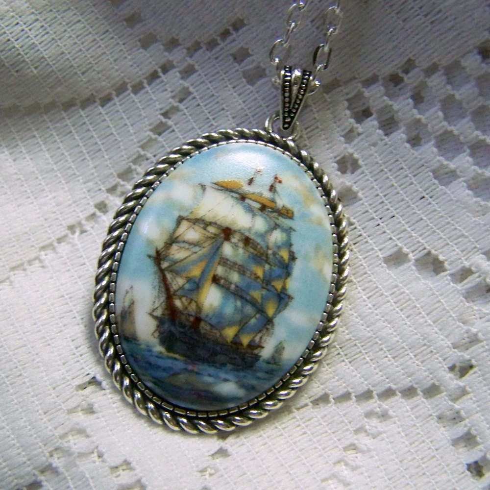 Windjammer Jewelry, Full Sail Clipper Ship, Nautical Schooner, Tall ...