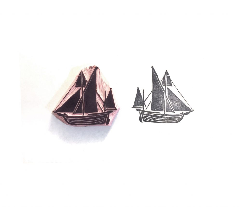 French Tartane of 1810 Ship Stamp | 021121 1 | Schooner Chandlery