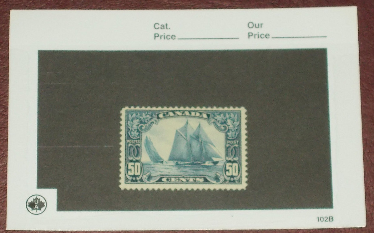 Canada Stamp SC# 158 Bluenose Blue Nose Schooner 50 Cent Mint Light ...