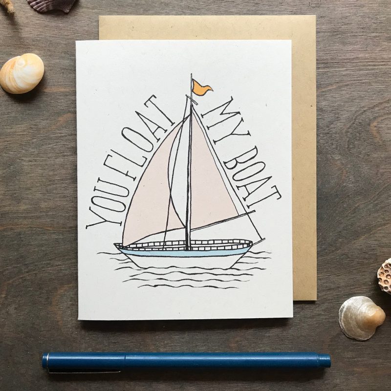 Boat Cards, Ocean Print, Love You Cards, Friendship Gift, You Float My ...