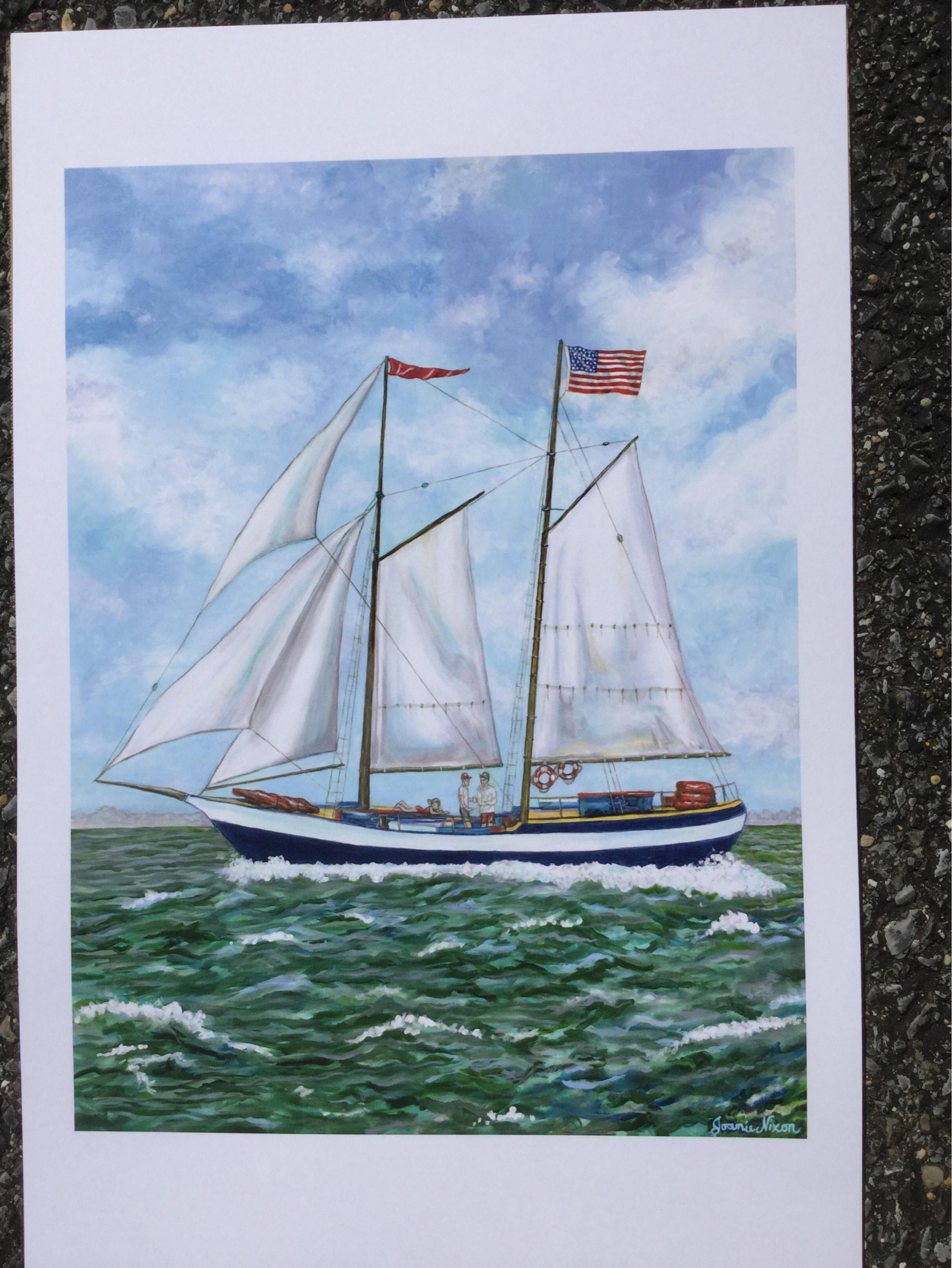 Schooner Sailboat print | Schooner Chandlery