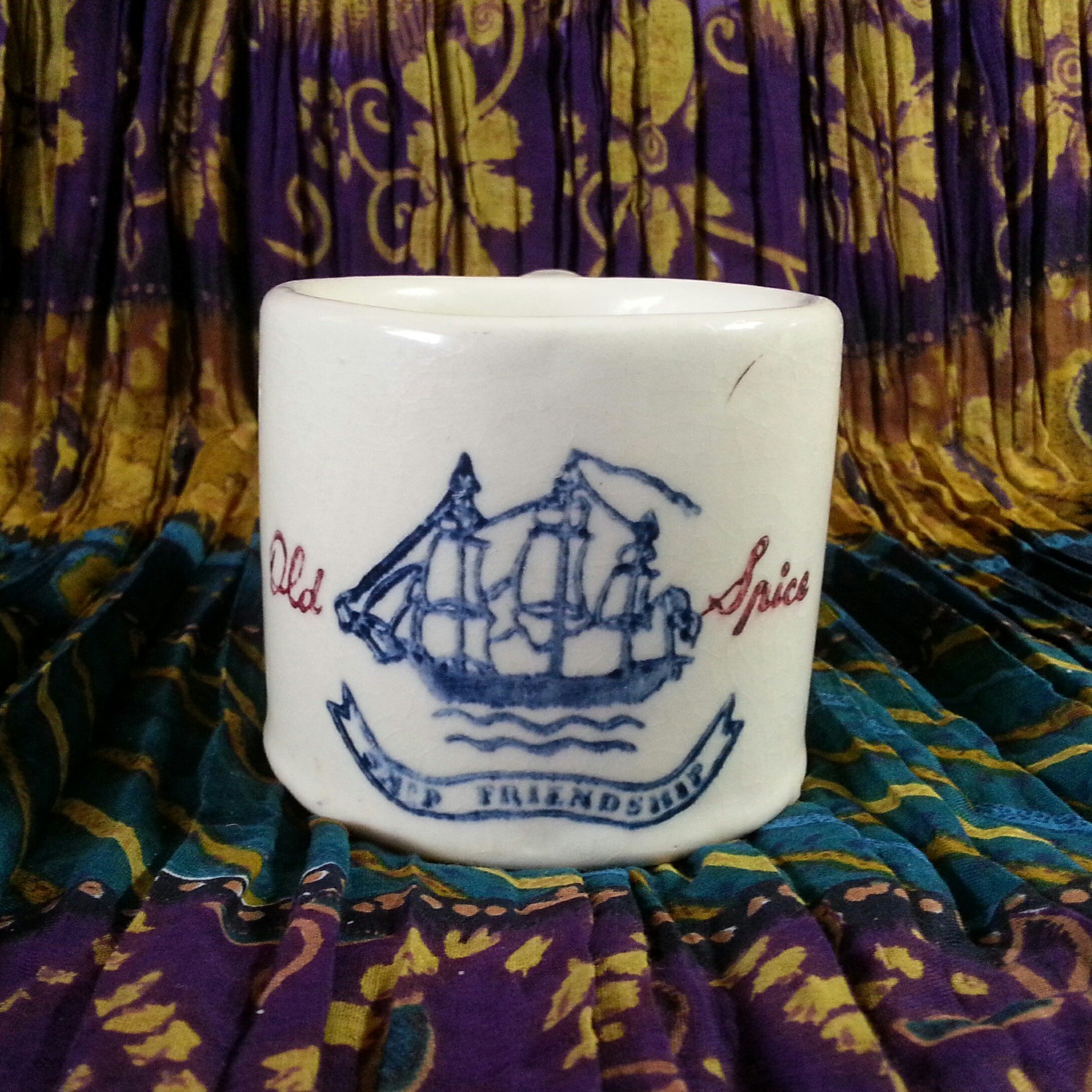 Early Old Spice pottery mug Ship Friendship Hull shaving mug | Schooner ...
