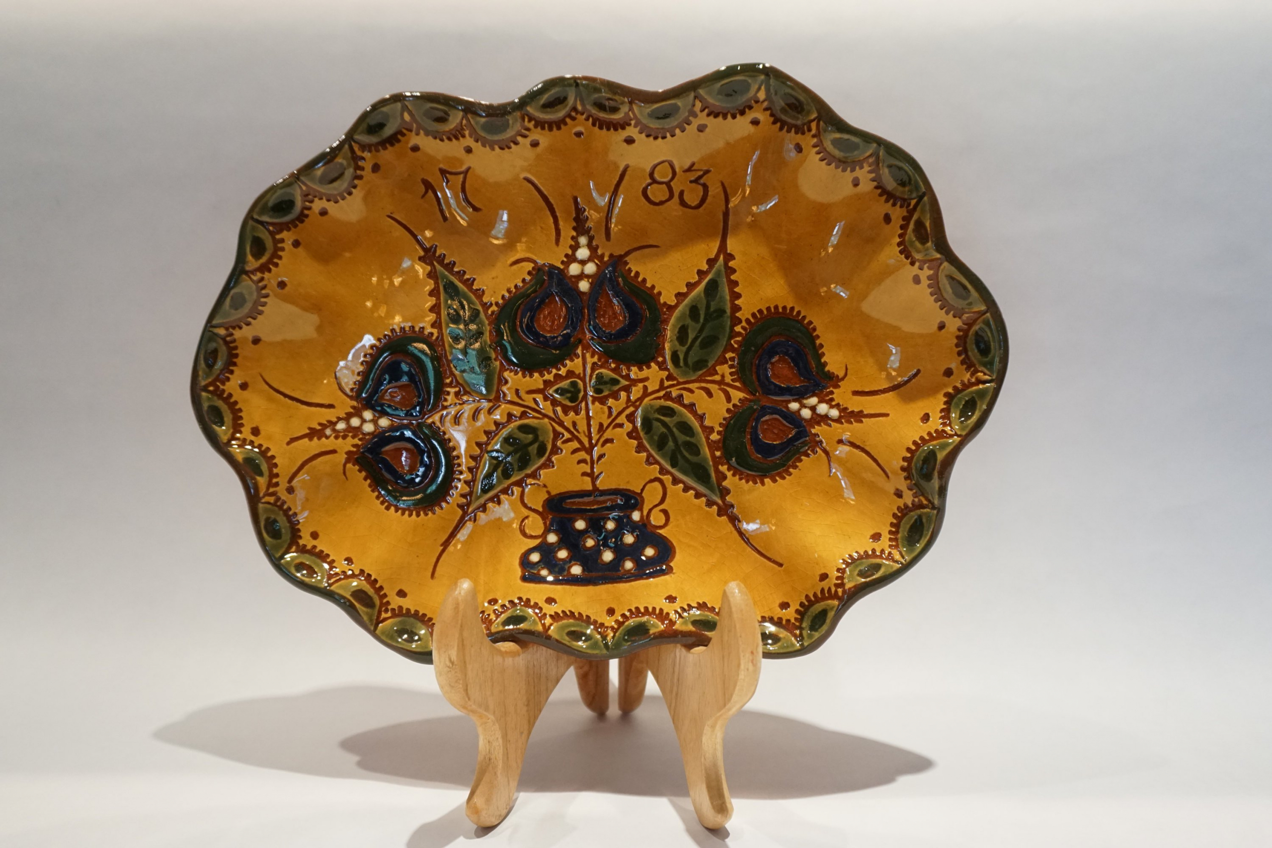 Redware Pottery, American Pottery, Historical Figural Animal Sgraffito ...