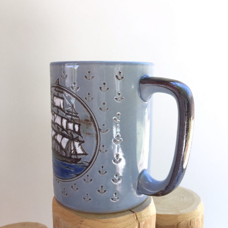 Vintage Tall Ship Mug Vintage Sailing Mug Coastal Mug Schooner Mug ...