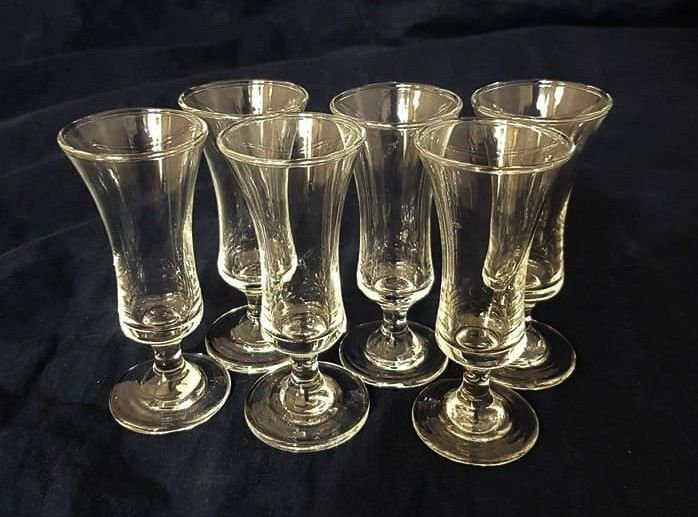 6 Vintage Sherry Schooners, Vintage Sherry/Port Glasses,13.5cm High ...