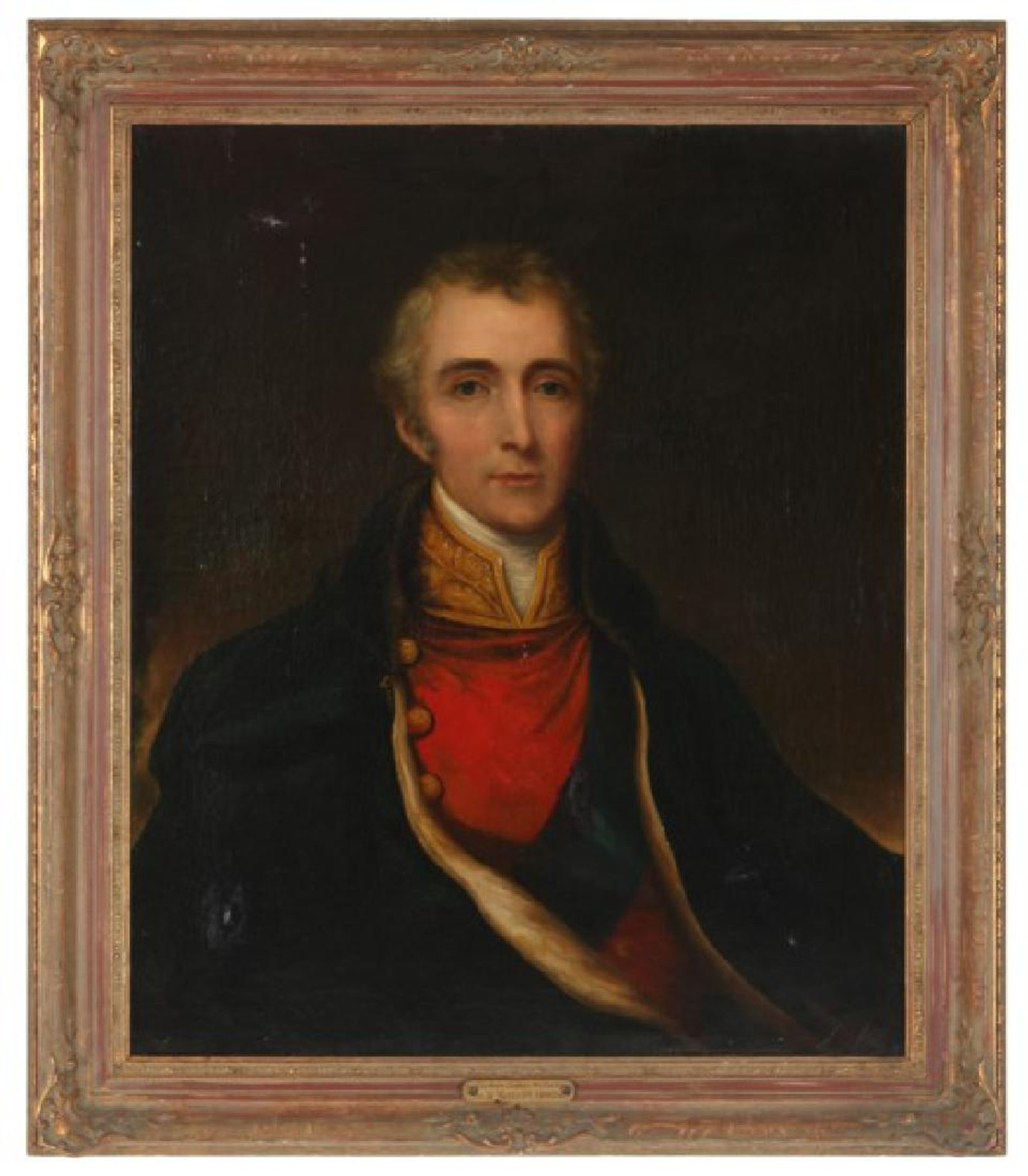 19th c. Portrait Painting Captain George Wellesley Oil on Canvas by Sir ...