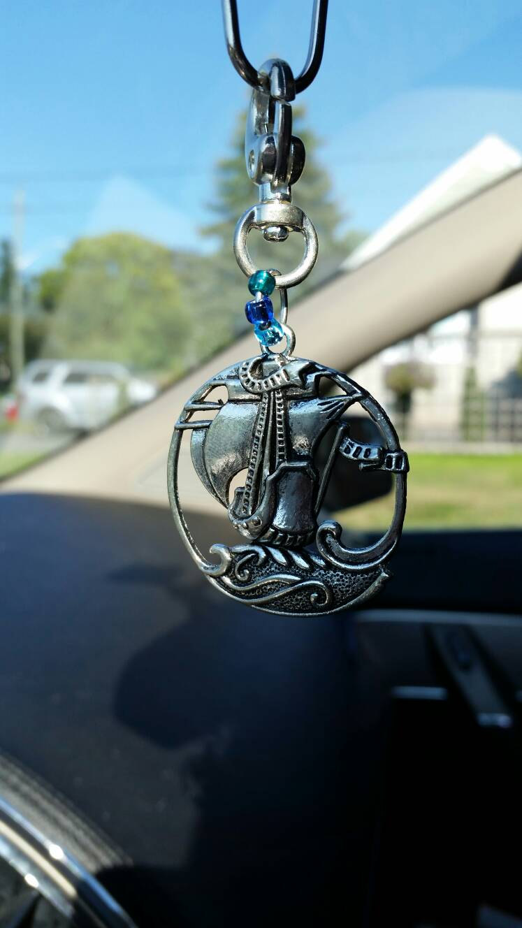 Tall Ship Keychain, Tall Ship Rearview Mirror Hanger, Schooner Zipper ...