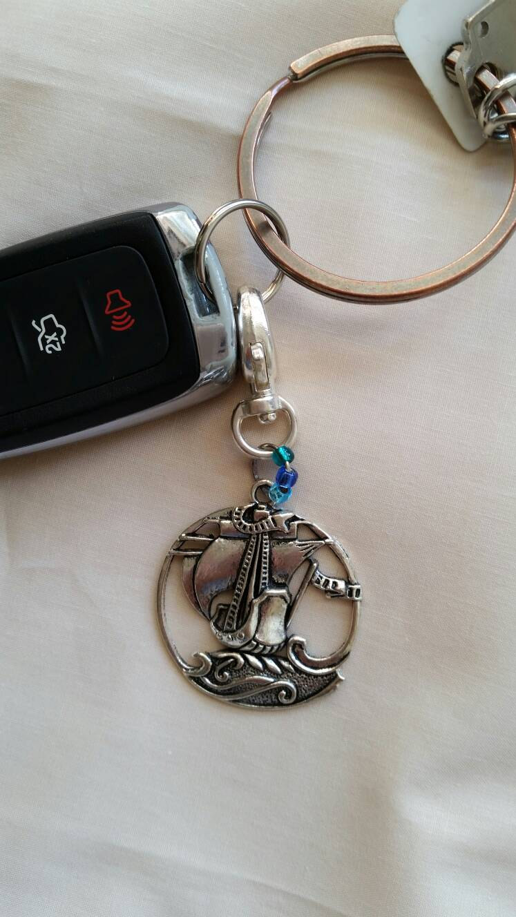Tall Ship Keychain, Tall Ship Rearview Mirror Hanger, Schooner Zipper ...