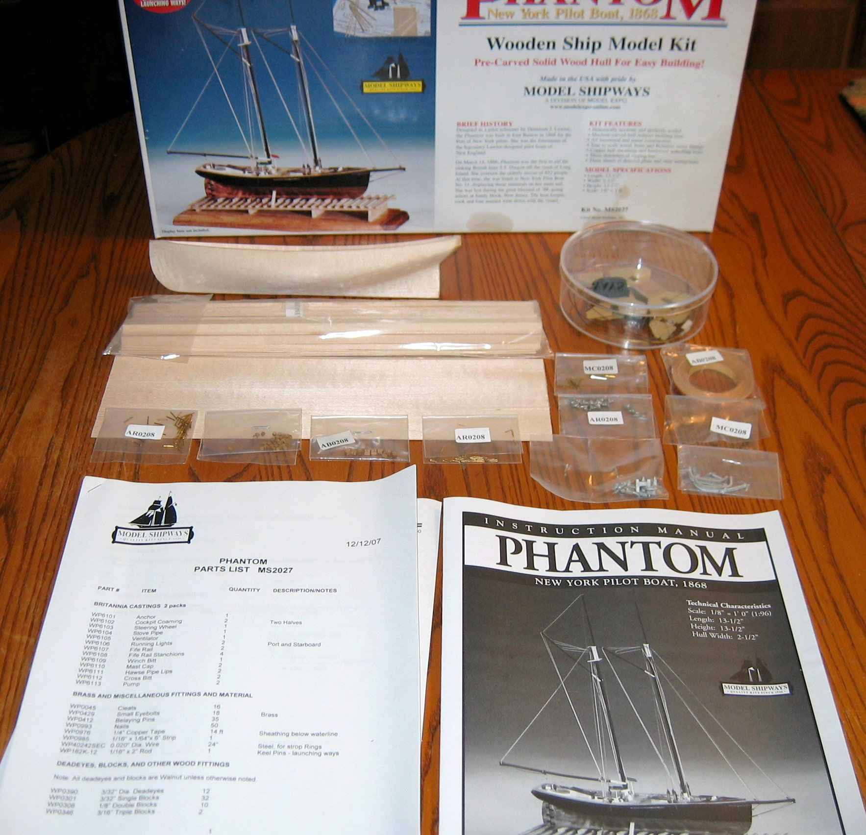 Quality Wooden Ship Model Kit 1868 New York Pilot Schooner Sealed Parts ...