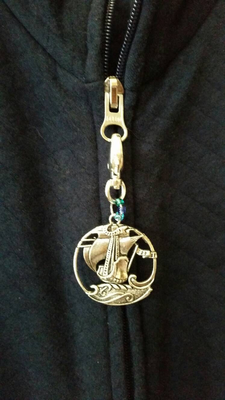 Tall Ship Keychain, Tall Ship Rearview Mirror Hanger, Schooner Zipper ...