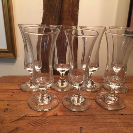 6 Vintage Sherry Schooners, Vintage Sherry/Port Glasses,13.5cm High ...
