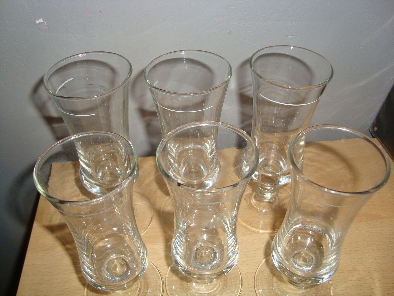 6 Large Vintage Sherry Schooners,13cm High Sherry Glasses,1960s 1970s ...