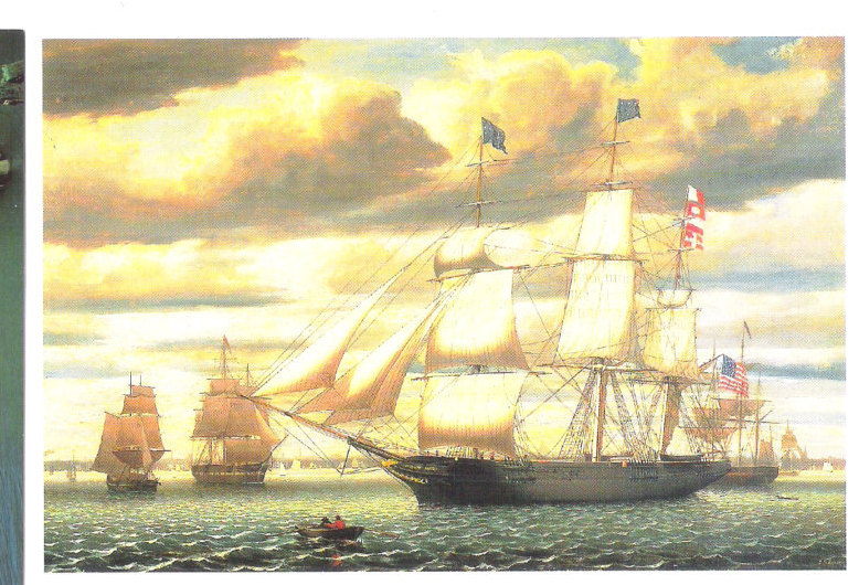 Sailing Ship, Ship Southern Cross Leaving Boston Harbor c 1851, Fitz ...