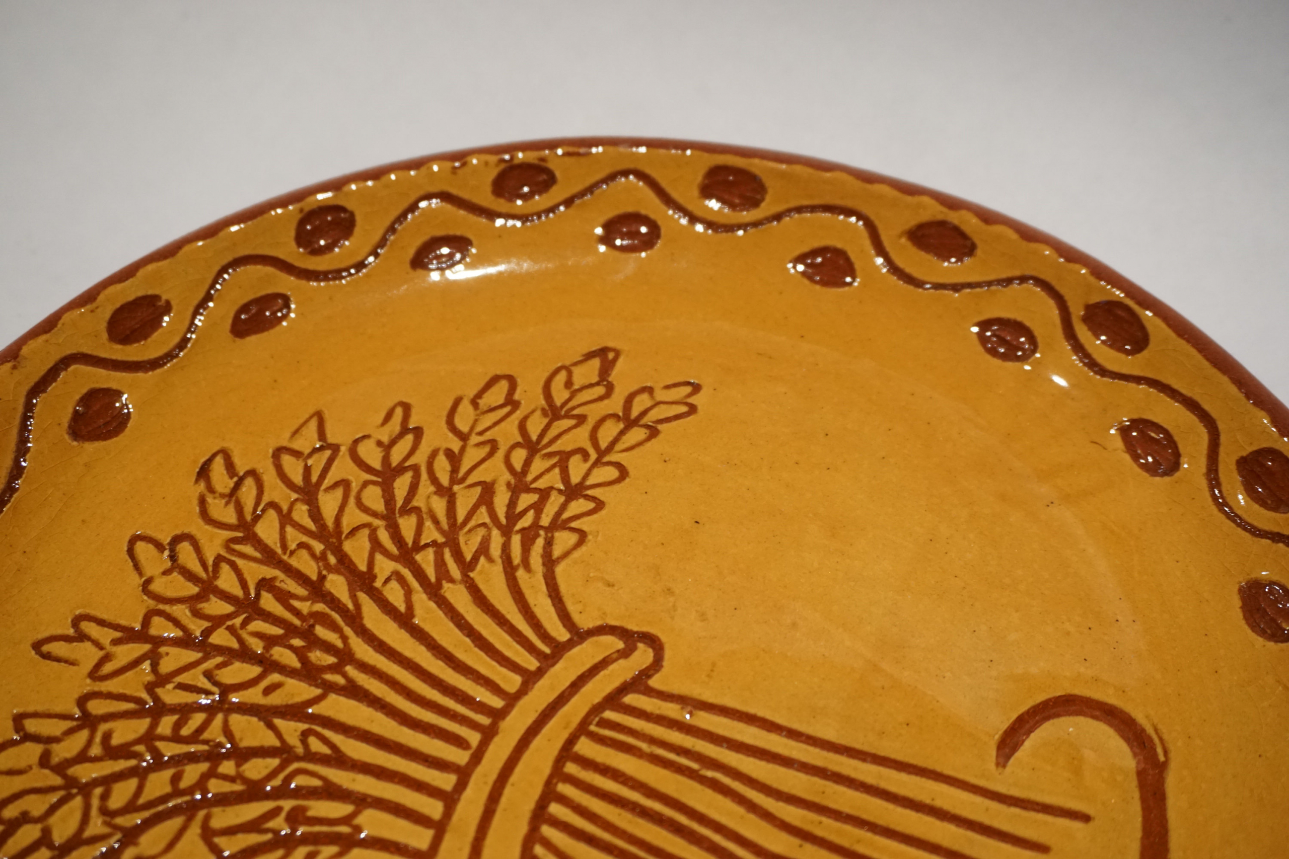 Redware Pottery, American Pottery, Historical Sgraffito Earthernware ...