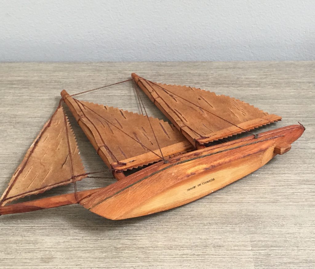 Small Vintage Wooden Clipper Ship Schooner Sailing Vessel Canadian Boat ...