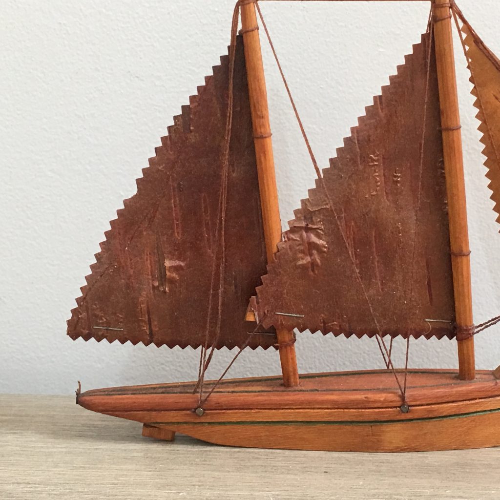 Small Vintage Wooden Clipper Ship Schooner Sailing Vessel Canadian Boat ...