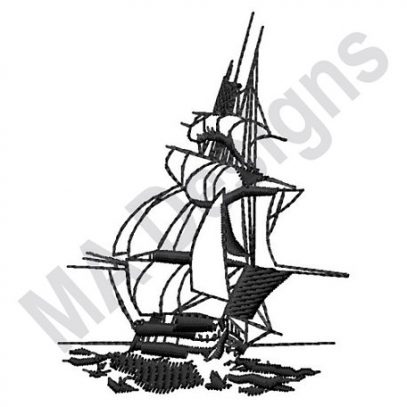 Clipper Ship - Machine Embroidery Design | Schooner Chandlery